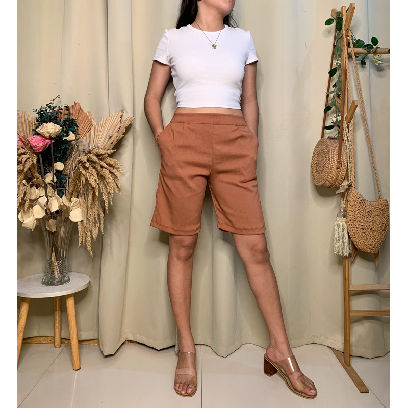 TOKONG WOVEN SHORT GARTERIZED BACK WAIST PLAIN | Shopee Philippines