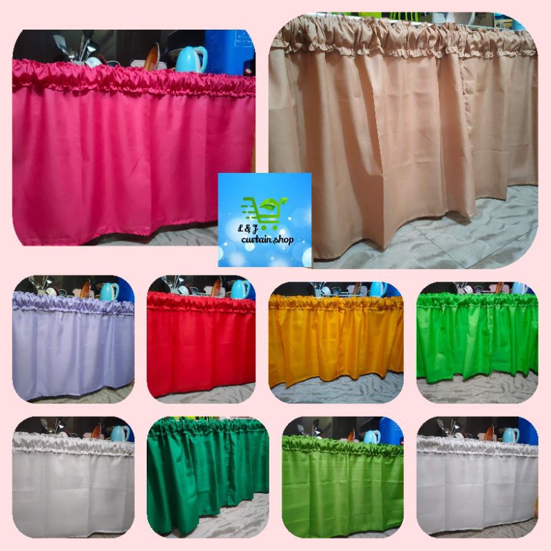 plain half/lababo curtain with sheering 60x30 inches | Shopee Philippines