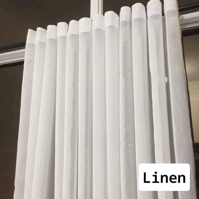 21ft - 30ft Korean Soft Blackout and White Linen Curtains!! (55"width ...