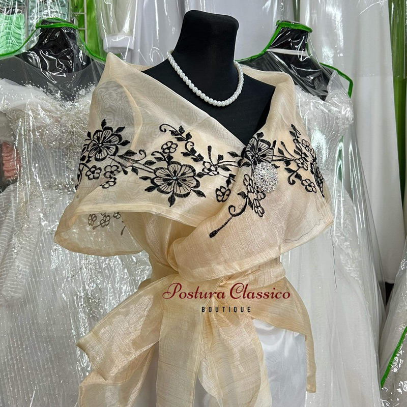 Filipiniana Modern Kimona Wrap Around w/ Embroidery Design | Shopee ...