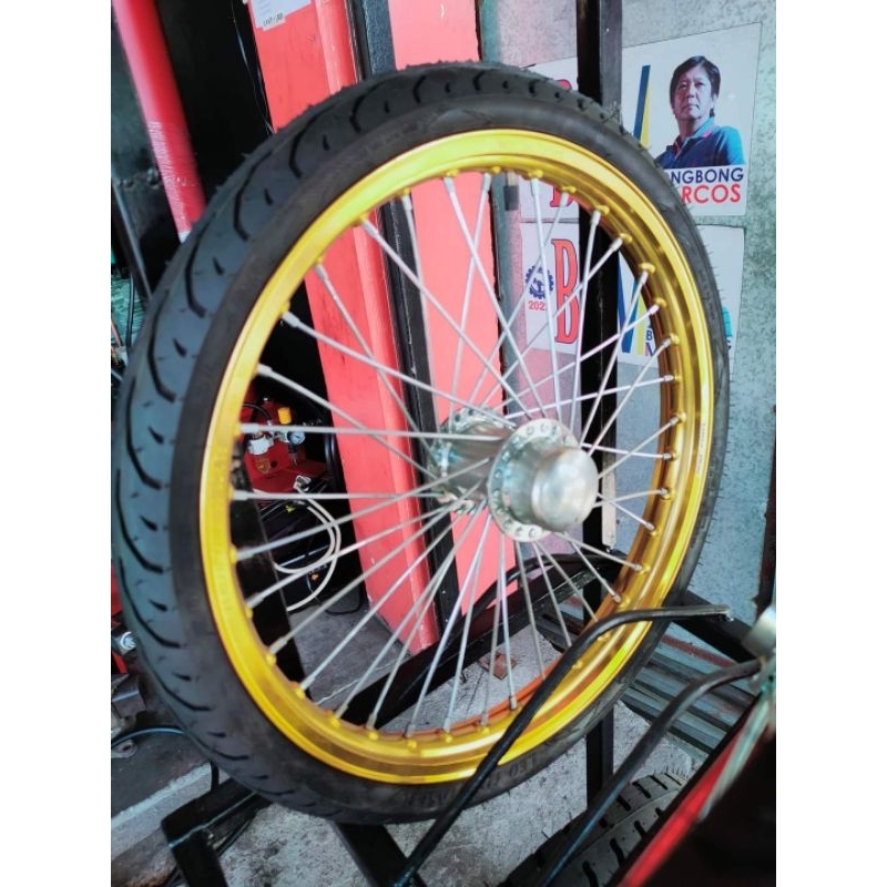SIDE WHEEL ALLOY RIM SET WITH 60-80x17 / 70-80X17 LEO TIRE SASALPAK KA ...