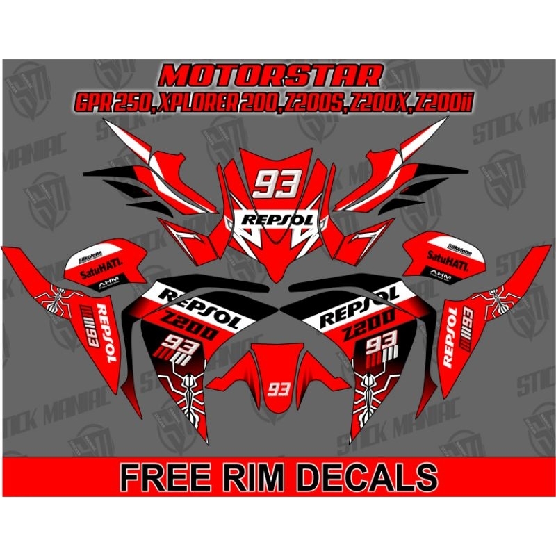 Motorstar GPR 250, Z200s, z200ii, xplorer, z200 full body decals ...