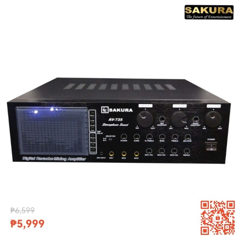 Sakura Amplifier AV735 Stereo Mixing amplifier | Shopee Philippines
