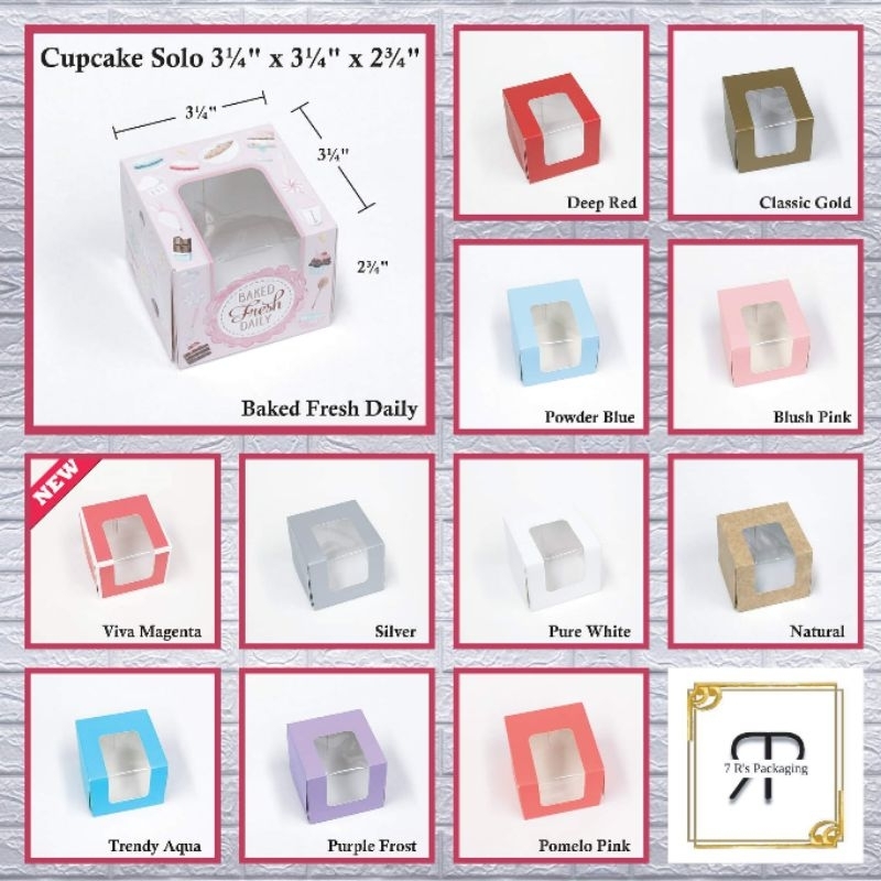 20 pcs.Preformed Cupcake Solo Box 3¼ x 3¼ x 2¼ Holder sold separately ...