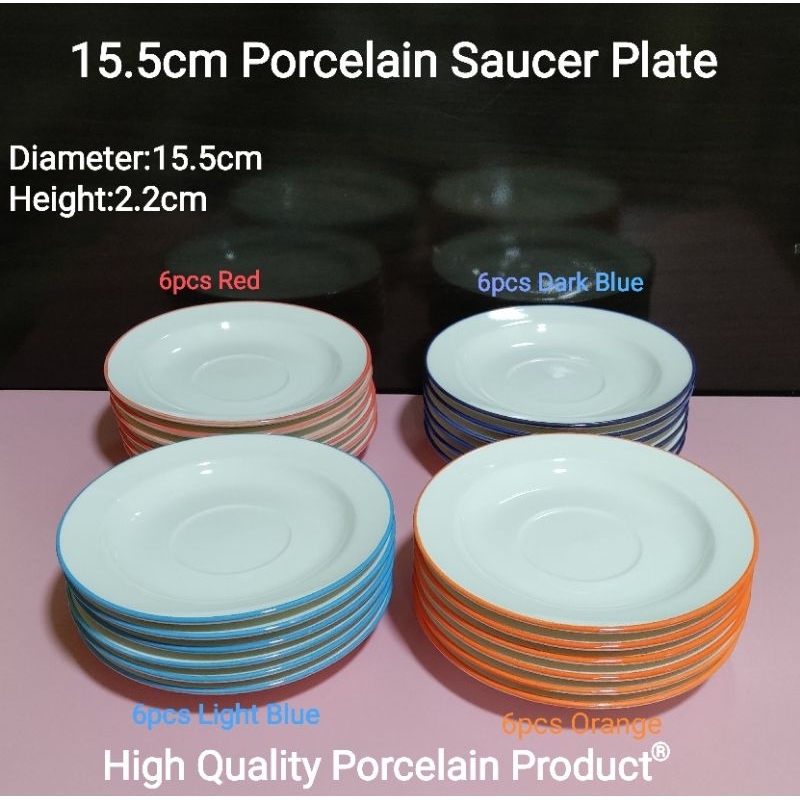 6pcs Porcelain Bonded Saucer Plate High Quality Porcelain Product ...