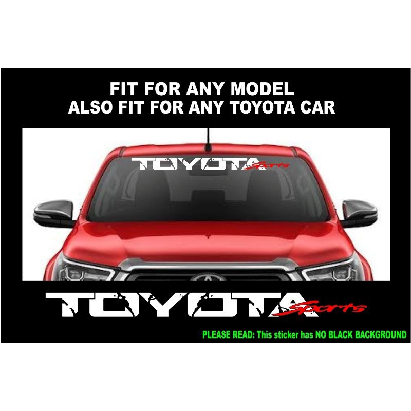TOYOTA SPORTS Windshield Sticker for Innova/Fortuner/Vios/Wigo/Avanza ...