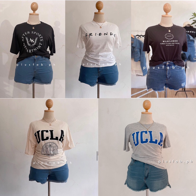 PLUS SIZE GRAPHIC/BAND TEES IV | Shopee Philippines