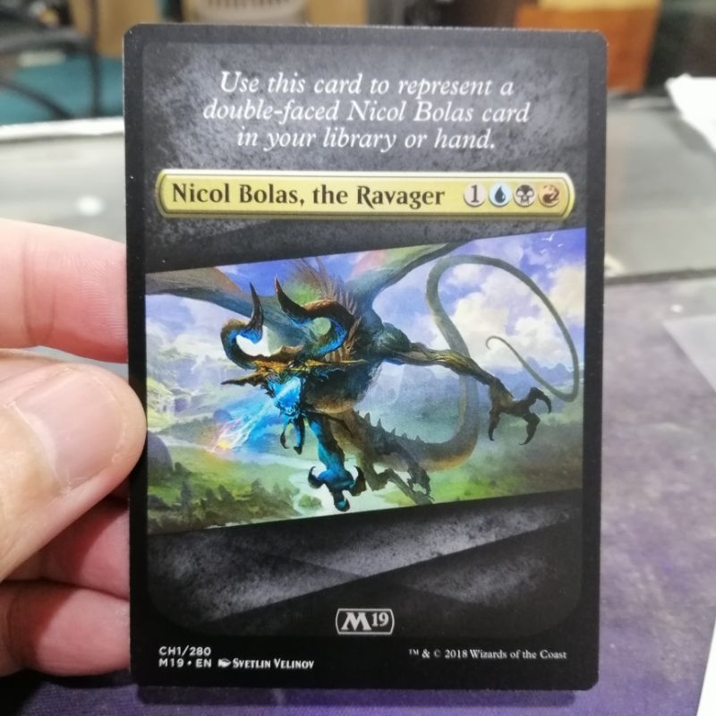 1 Nicol Bolas, the Ravager M19 checklist CH1 MTG card magic commander ...