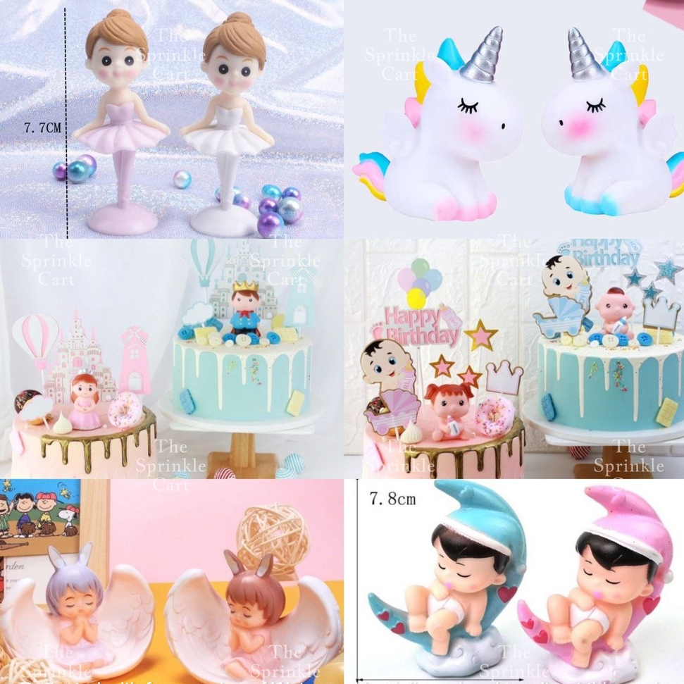 Mini Toys Cake Topper Ballerina/Fairy/Bear Balloon/Angel Toys/Grandma ...