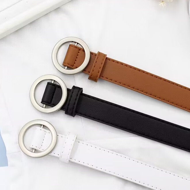 Women Vintage Belts Leather Round Buckle Waist Belt | Shopee Philippines
