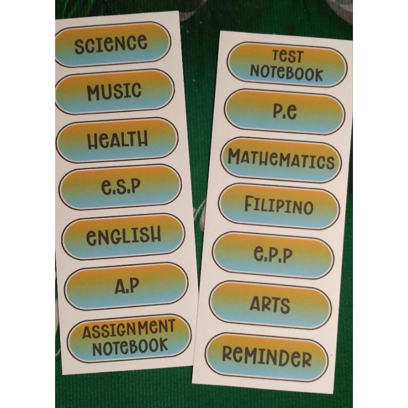 Back to school Subject Label | Shopee Philippines