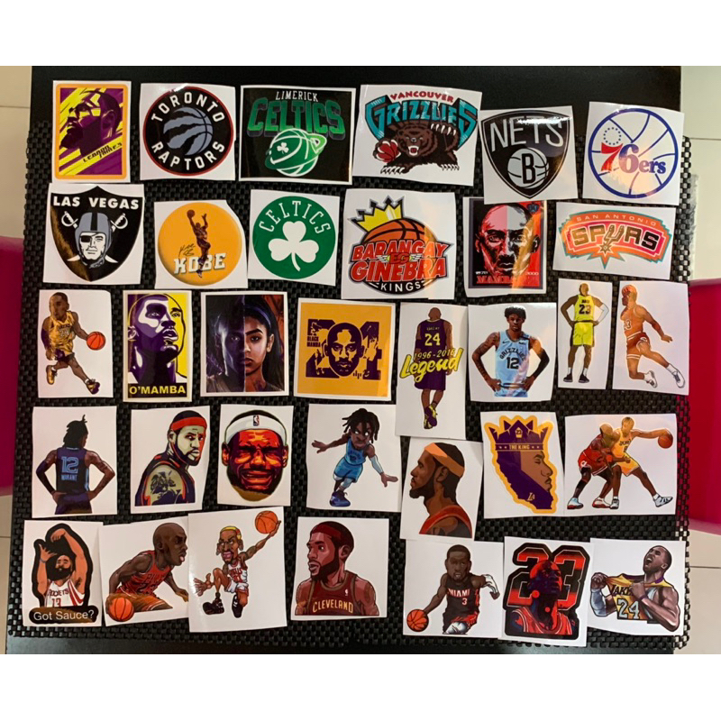 NBA stickers laminated waterproof 10+1free | Shopee Philippines