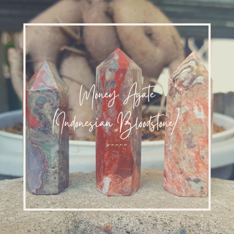 marchie: Money Agate Mini Tower (Indonesian Bloodstone) | Shopee ...