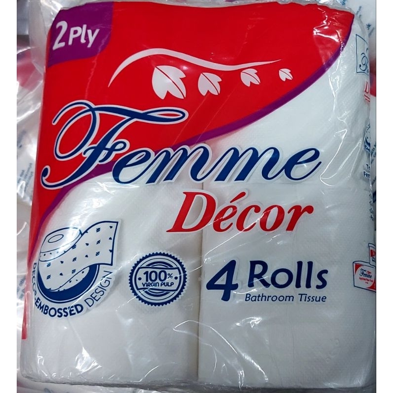 Femme Tissue 2 ply x 4 rolls per pack | Shopee Philippines