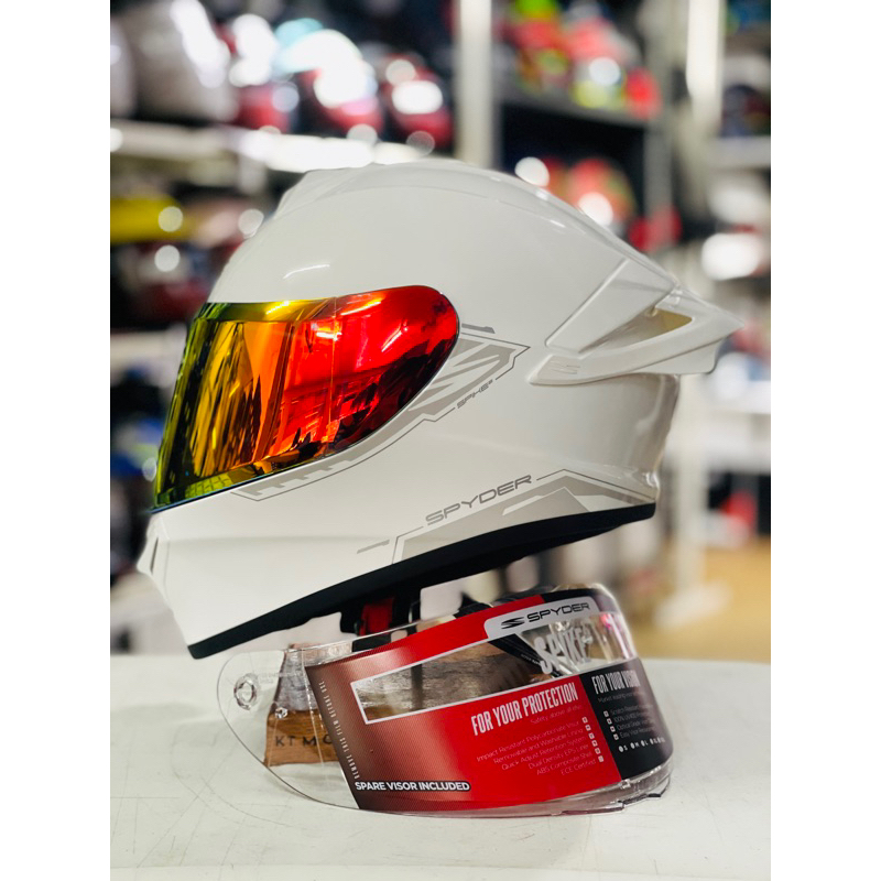 SPYDER SPIKE V2 Fullface Helmet with Free Clear Visor & Spoiler ...