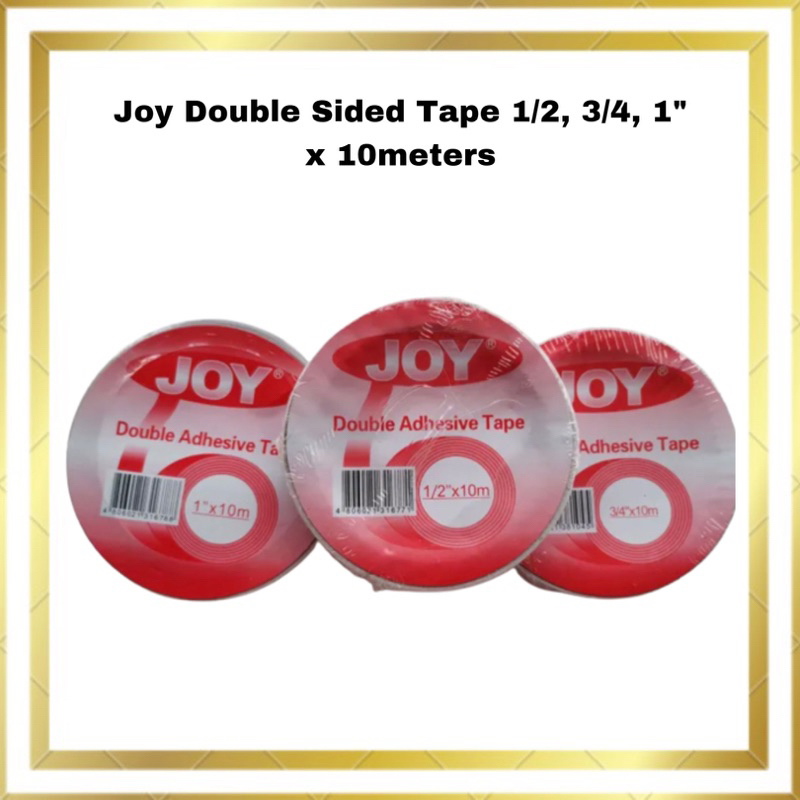 Joy Double Sided Tape (1/2”, 3/4”, 1”) x 10meters | Shopee Philippines