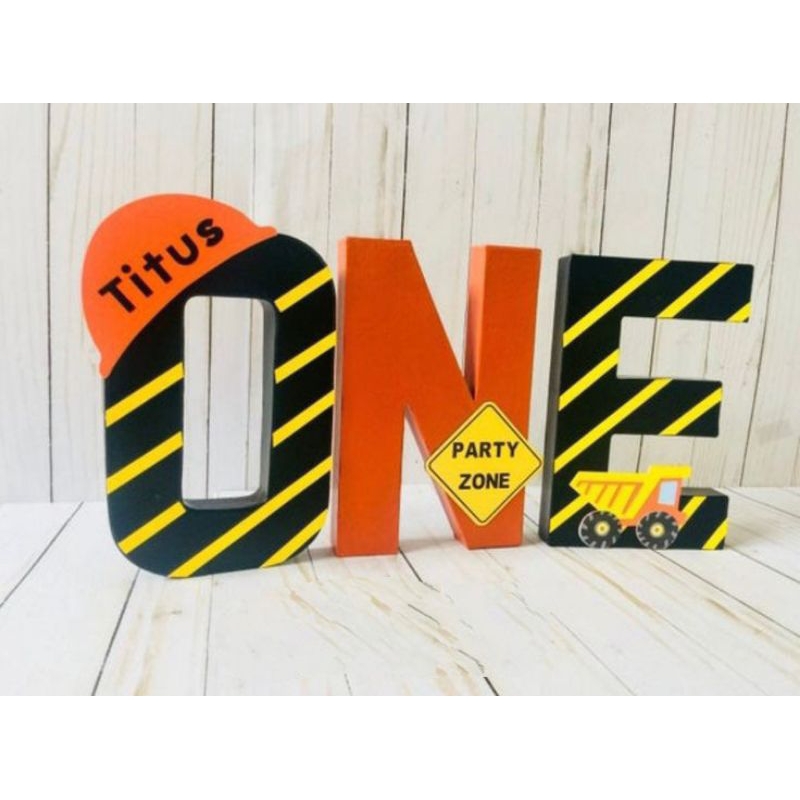Construction Theme Letter Standee, 6 inches Customized LETTER STANDEE ...