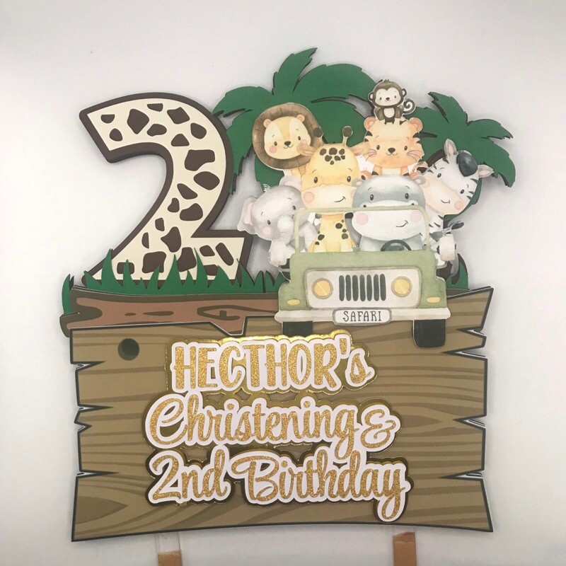 Safari theme Cake Topper (Layered/3D) | Shopee Philippines