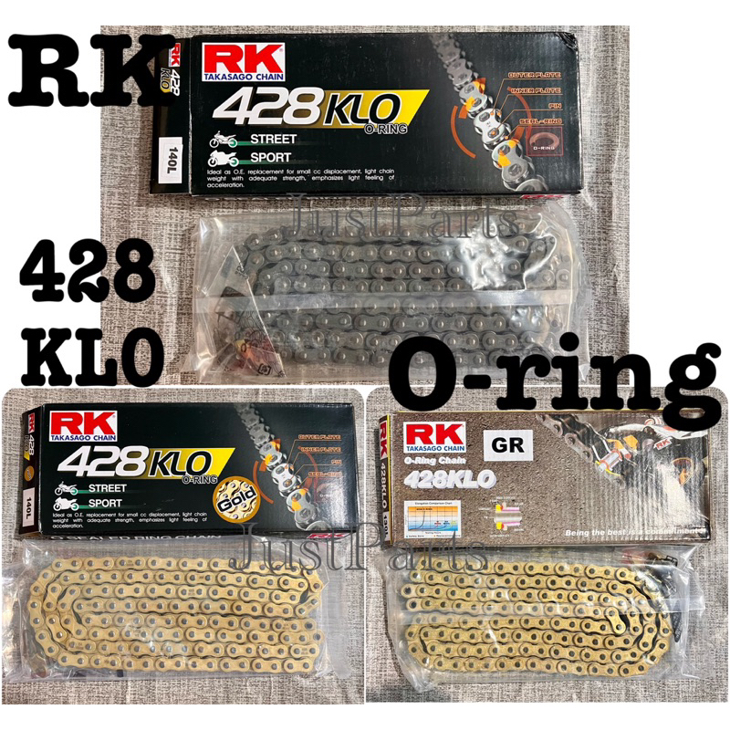 RK RACING CHAIN ORING TYPE 428KLO (W/ CHAIN LOCK) 130 links, 140 links ...