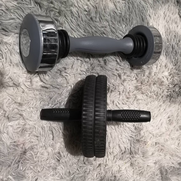 Abdominal Muscle Trainer For Abs Core Roller Wheel with Dumble | Shopee ...