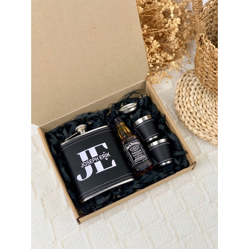 Personalized Hip Flask w/2 shotglass &funnel Gift Set/Souvenir Ninongs ...