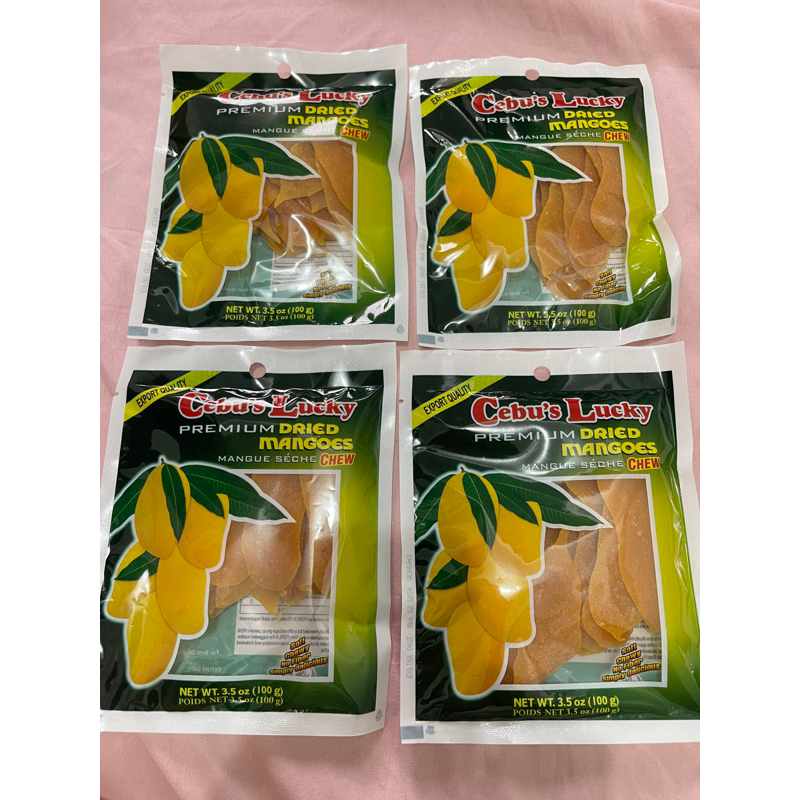 4 Packs of Cebu Lucky Premium Dried Mangoes 100 grams per pack | Shopee ...