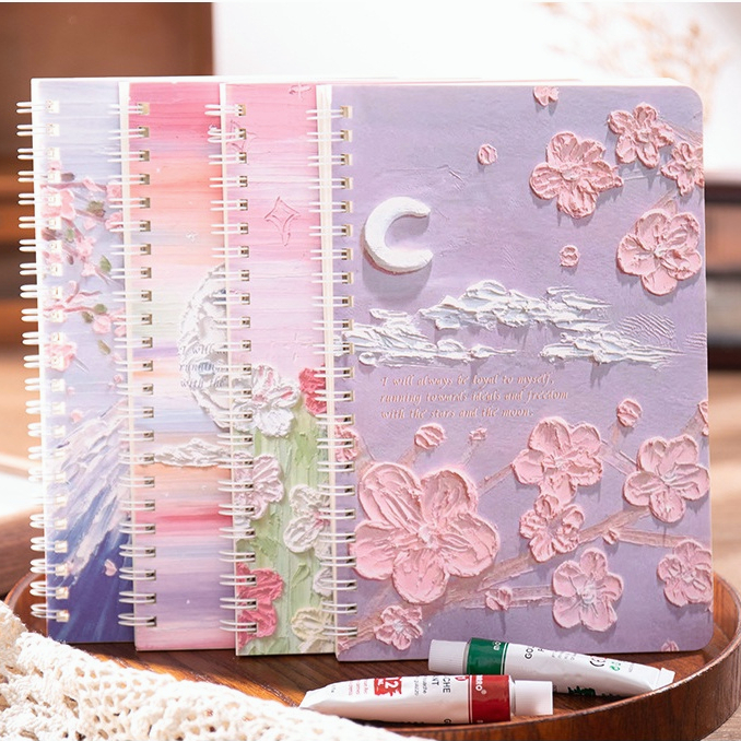 A5 Oil Paintings Landscape Spring Notebook 60Sheets Notepads Stationery ...