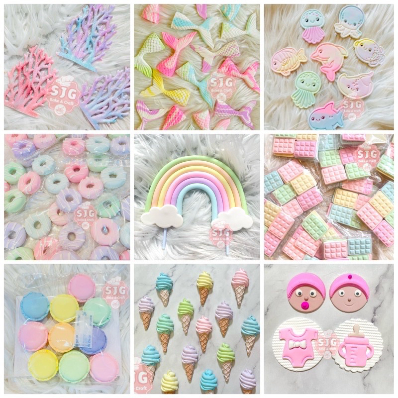 part 2 gumpaste fondant edible topper candy land donut ice cream sugar ...