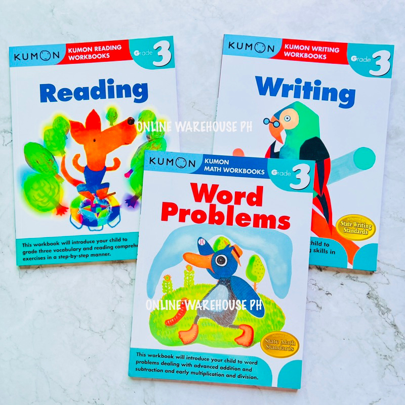 Kumon Reading/Writing/Word Problems - Grade 2/3 - (Set of 3 Workbooks ...