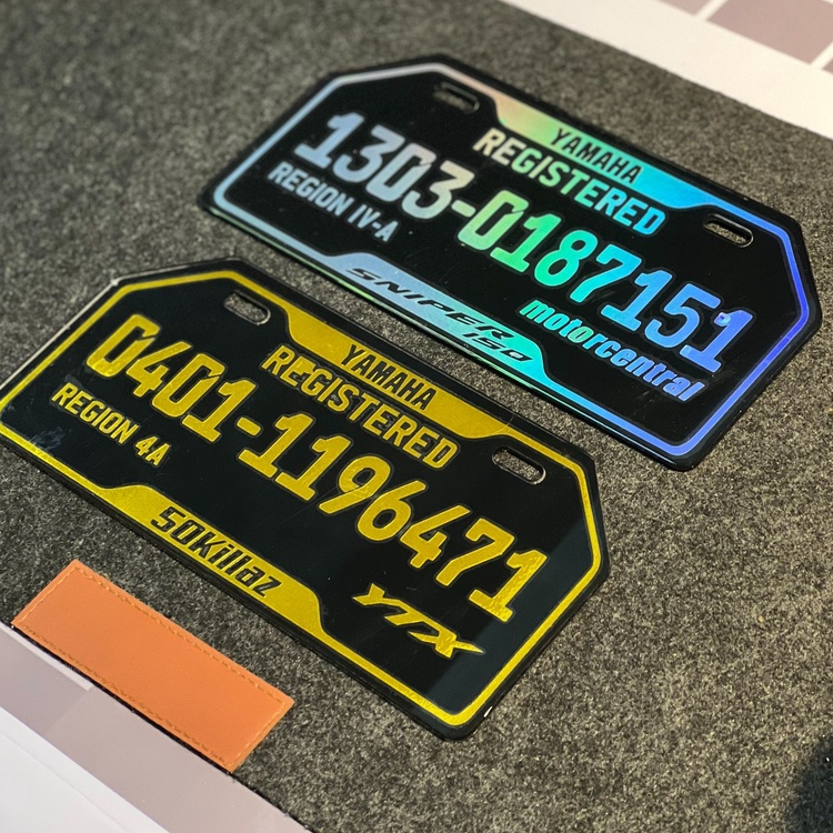 Holographic and Chrome Gold Motorcycle Plate 3mm Acrylic | Shopee ...