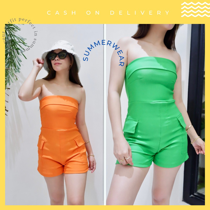Norika Tube Cargo Romper_TaytayOriginal | Shopee Philippines