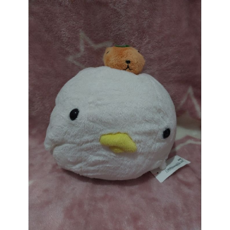 Kapibarasan | White Round Chick with Capybara Plush/Stuffed Animal Toy ...