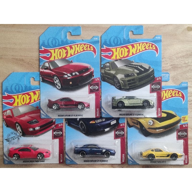 Hot wheels Nissan Set of 5 Skyline GT-R R32 R33 R34 300zx Fairlady Z ...
