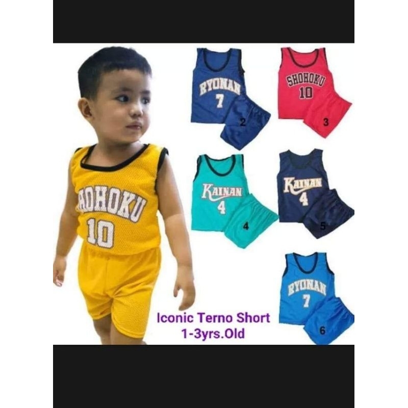 Baby Boy Sando Iconic Short 1-3 yo Terno Short Cotton Spandex Iconic ...