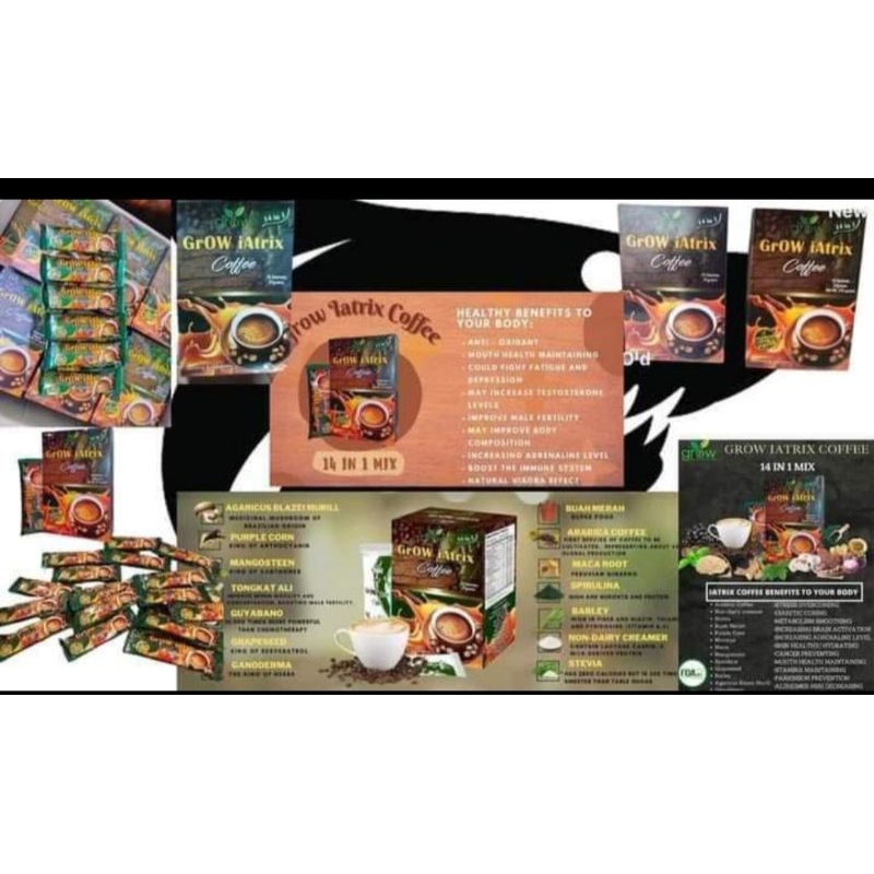 Grow Iatrix Coffee 10sachet/ 210g | Shopee Philippines