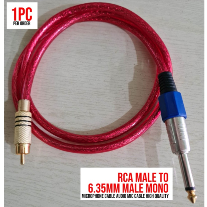 RCA Male to 6.35mm Male Mono Microphone Cable Audio Mic Cable High ...