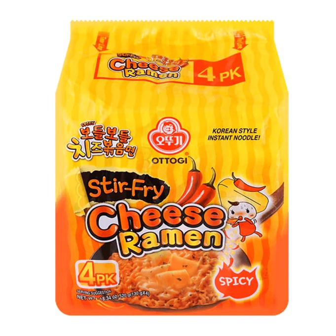 OTTOGI BODLE BODLE CHEESE RAMEN 111G 1PACK*4PCS ( CHEESERAMEN SPICY ...