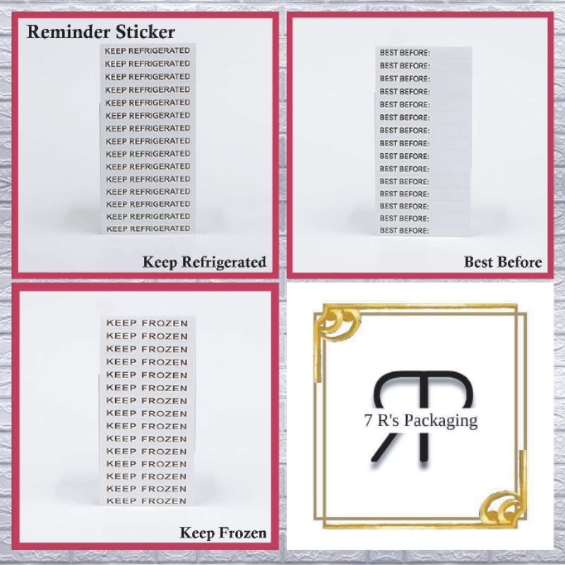 100 pcs. - ¼ x 1-⅞ Reminder Sticker ( Keep Ref., Keep Frozen, Best ...
