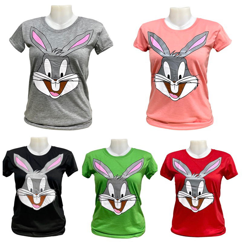 Bunny cartoon character blouse ladies cut small fit | Shopee Philippines