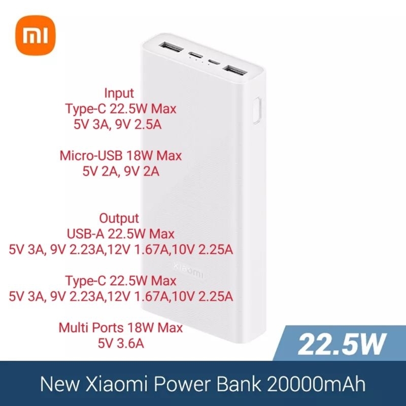 Xiaomi Mi Power Bank 20000mAh 22.5W Power Bank | Shopee Philippines