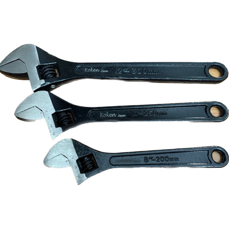 Koken Heavy Duty Cr-V steel Adjustable Wrench 8"(200mm)-15"(400mm ...