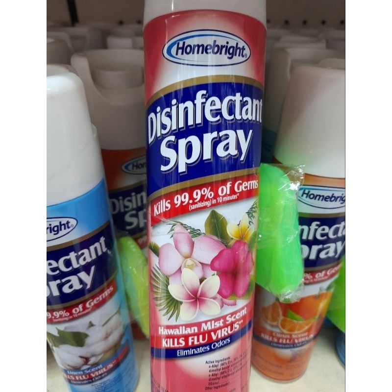 Homebright Disinfectant Spray Sanitizing Eliminates Odor free paper ...
