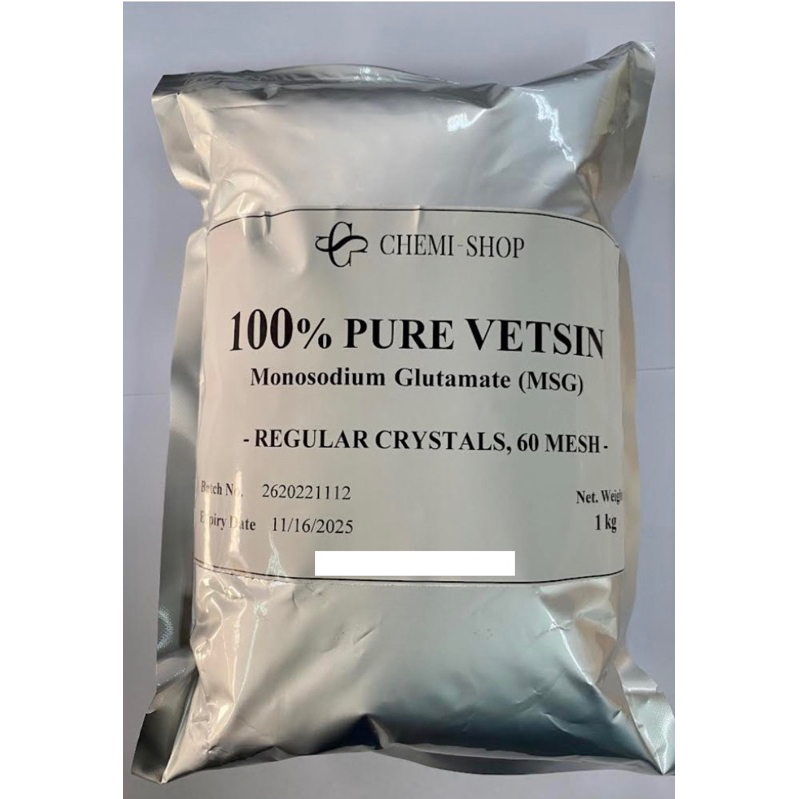 REGULAR PURE 100% Monosodium Glutamate (MSG) - Vetsin (1KG) | Shopee ...