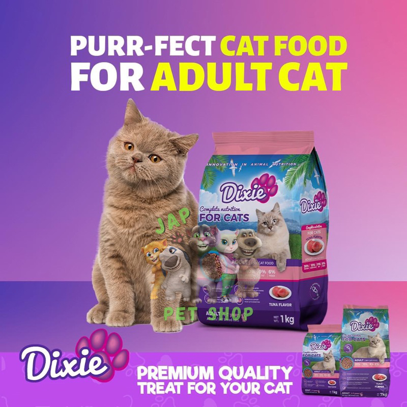 Dixie Complete Nutrition Cat Food for Adult 7kg | 1 Sack | Shopee ...