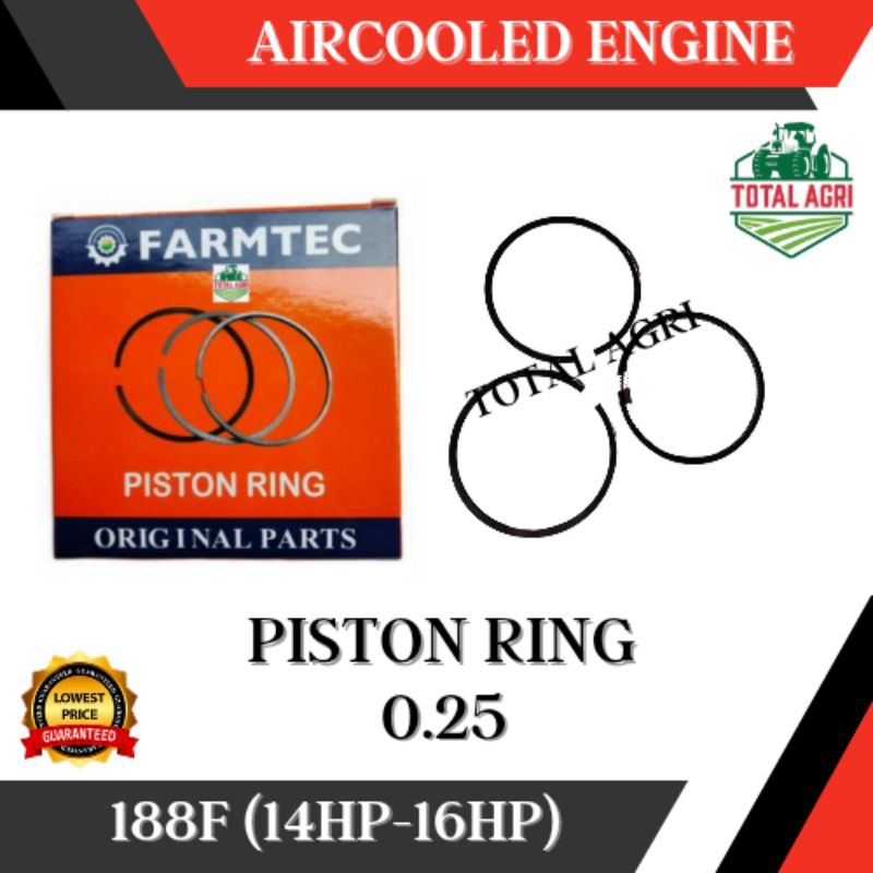 Piston Ring 0.25 188F Aircooled Diesel Engine 14HP - 16HP | Shopee ...