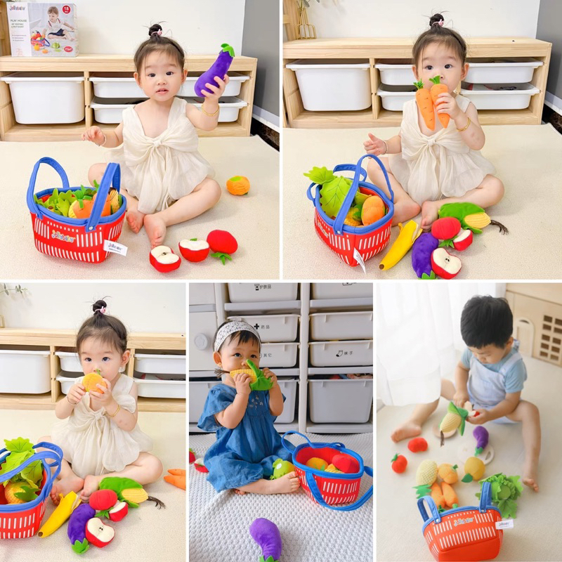 Jolly Cloth Basket with Food made of cloth / Soft Cloth Toys | Shopee ...