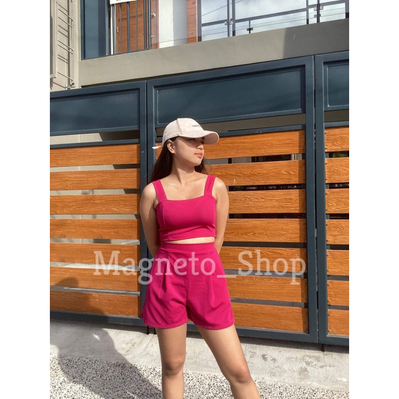 Terno Sleeveless Crop Top and Short Coordinates For Womens | Shopee ...