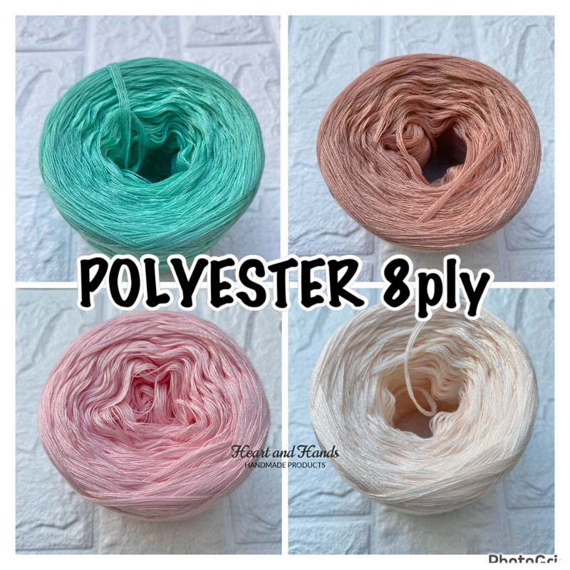 POLYESTER Crochet Yarn 8PLY 100G PER CAKE | Shopee Philippines