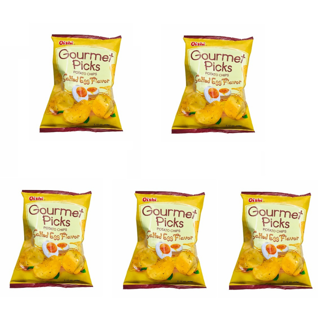Bundle Of 5 Oishi Gourmet Picks Potato Chips Salted Egg 60g Shopee