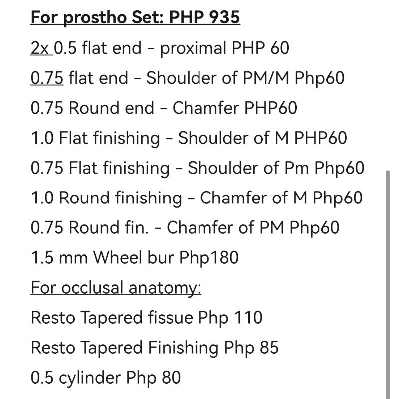 Recommended Set of Burs for Prostho and Resto | Shopee Philippines